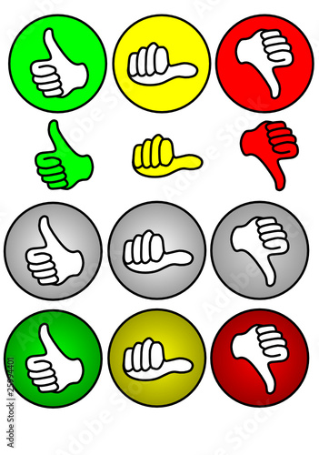 "Bewertung - Daumen - Verschiende Symbole" Stockfotos und lizenzfreie ...
