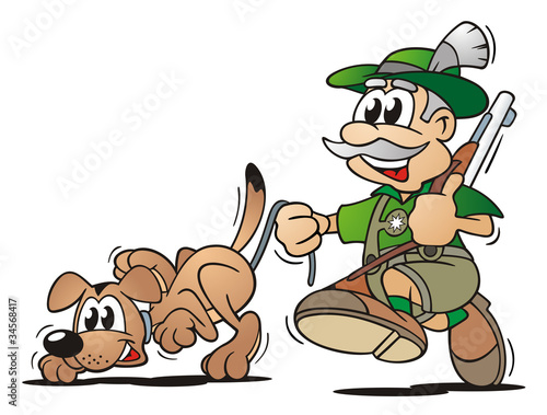 "Hunter with Dog on the Prowl" Stockfotos und lizenzfreie Bilder auf ...