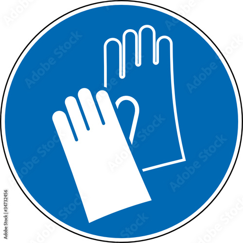 "Gebotszeichen Schutzhandschuhe tragen Schild Zeichen" Stockfotos und ...