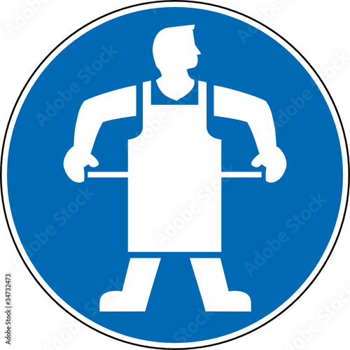 "Gebotszeichen Schürze tragen Schutzkleidung Schild" Stockfotos und ...