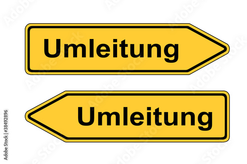 "Verkehrsschild links rechts Umleitung" Stockfotos und lizenzfreie ...