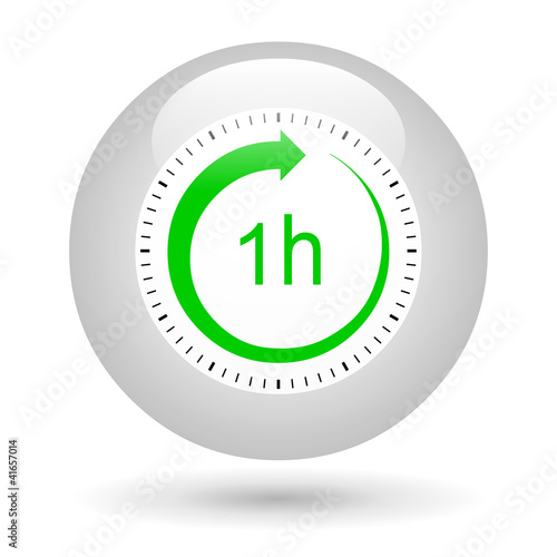 "Bouton icône 1 heure" photo libre de droits sur la banque d'images ...