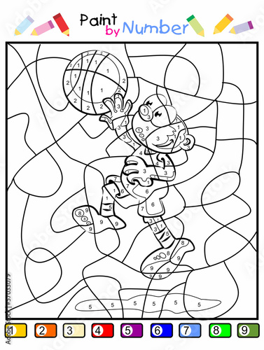 "Paint by number - basketball player" Stock image and royalty-free ...