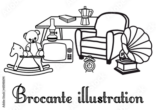 Illustration Brocante And Vide Grenier 2 Fichier Vectoriel Libre De