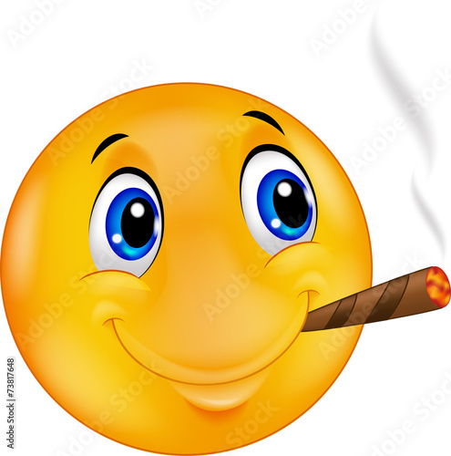 "Emoticon smiley smoking cigar" Stockfotos und lizenzfreie Vektoren auf ...