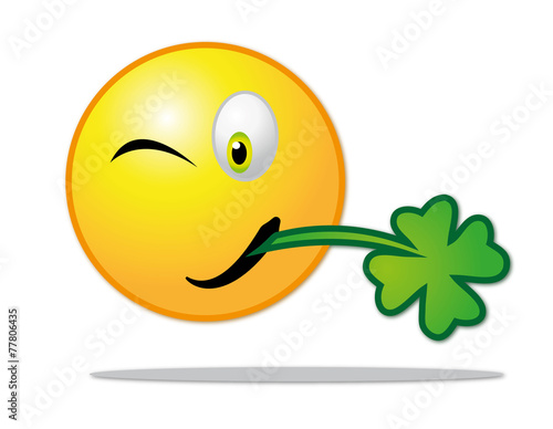 "Smiley Kleeblatt Gluecksbringer Glück" Stockfotos und lizenzfreie ...