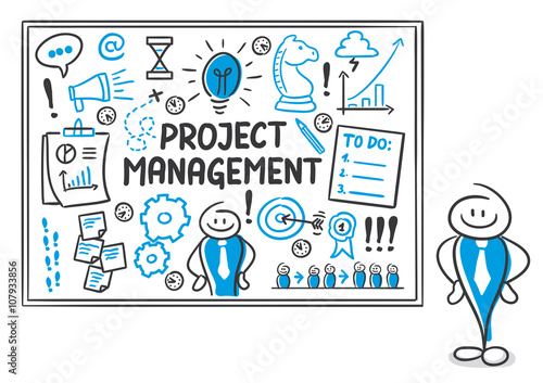 "Stick Figure Series Blue / Project Management" Stock image and royalty ...